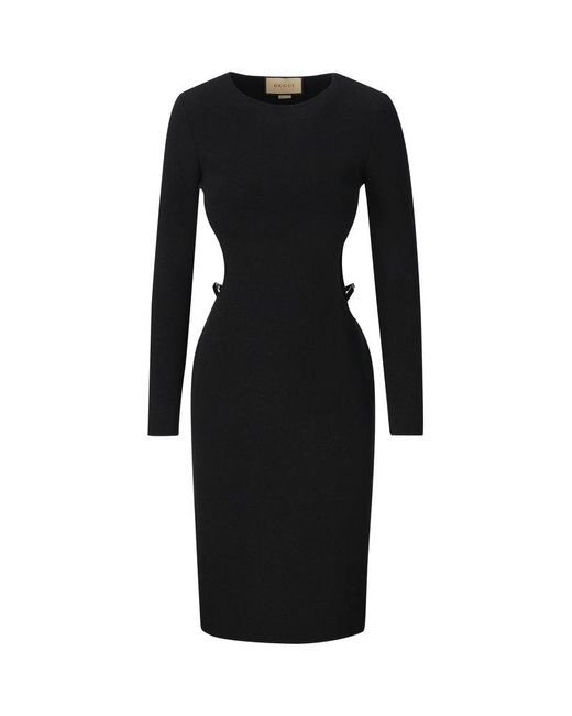 Gucci Cut Out Detailed G Square Midi Dress in Black | Lyst UK Gucci Cut Out Detailed G Square Midi Dress in Black | Lyst UK