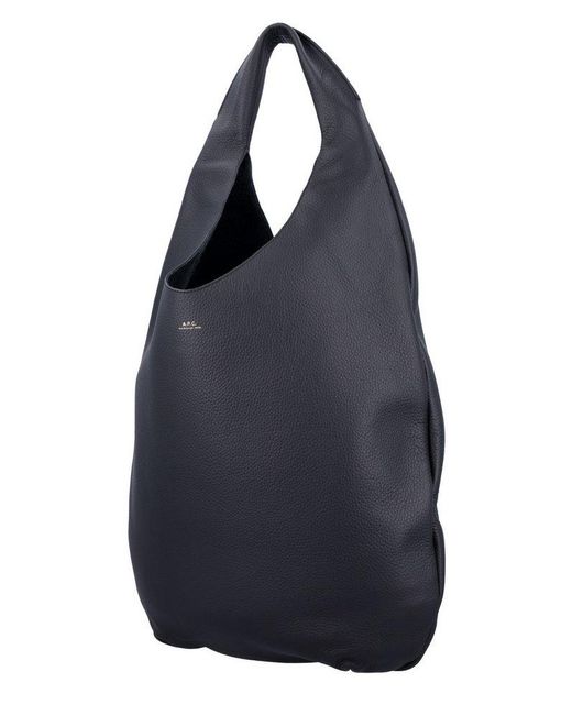 A.P.C. Le Neige Logo Stamp Tote Bag in Black | Lyst