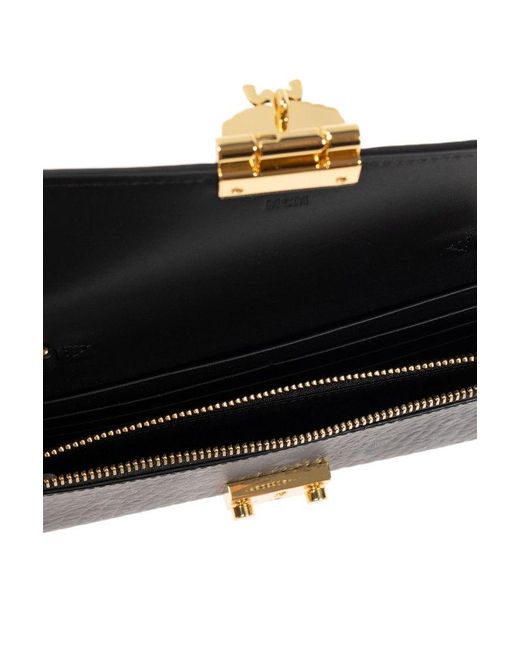 MCM Tracy Chain-Linked Large Crossbody Wallet in Black | Lyst