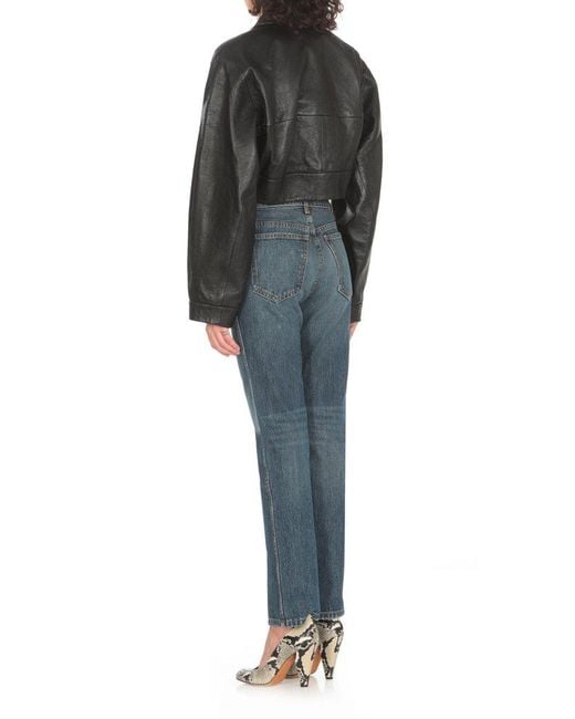 Khaite Sue Leather Jacket in Black | Lyst