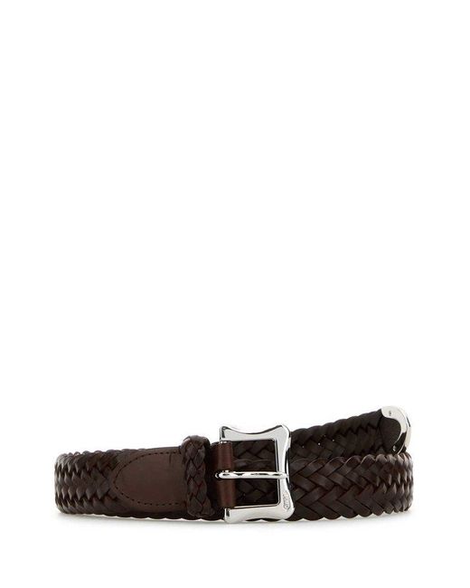 J&m Davidson Braided Buckle Detail Belt in White | Lyst UK