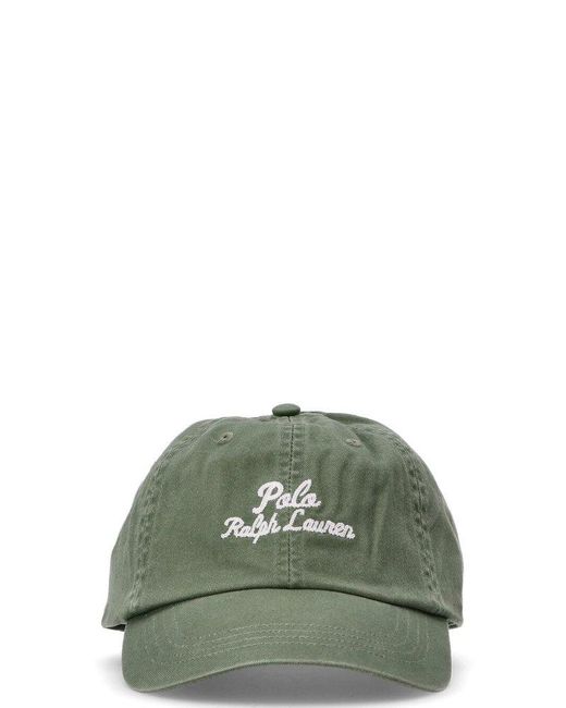 Polo Ralph Lauren Logo Embroidered Baseball Cap in Green for Men | Lyst