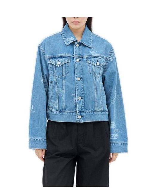 Carhartt Stamp Graphic Printed Denim Jacket in Blue | Lyst