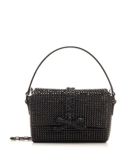 Self-Portrait Rhinestone Micro Bag in Black | Lyst