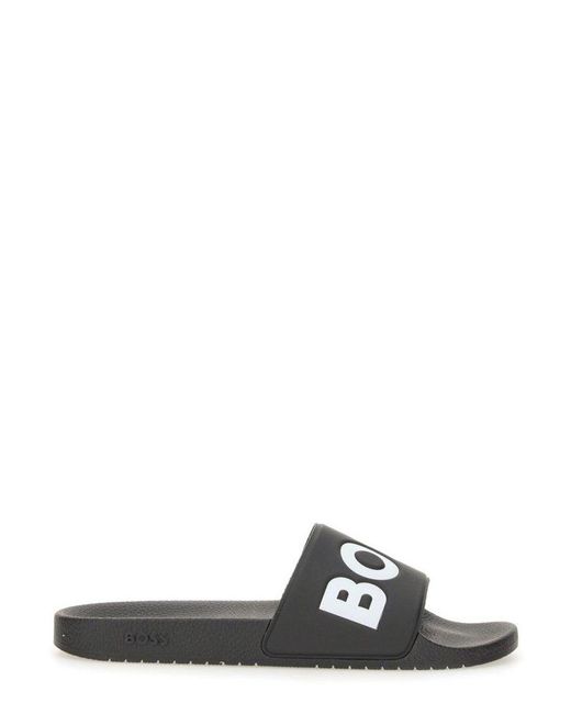 BOSS Aryeh Open Toe Slip-On Slides in Black for Men | Lyst UK