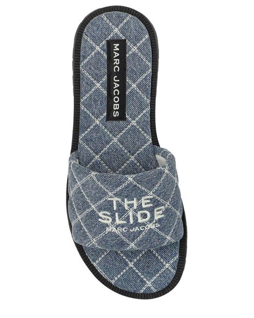 Marc Jacobs The Quilted Denim Lug Sole Slides in Blue | Lyst