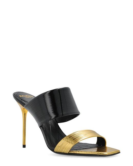Balmain Pb Mules in Black | Lyst