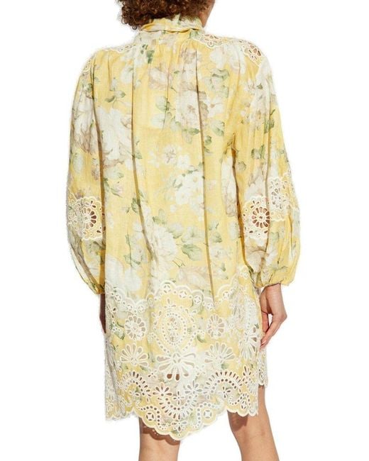Zimmermann Dress With Floral Pattern in Yellow | Lyst