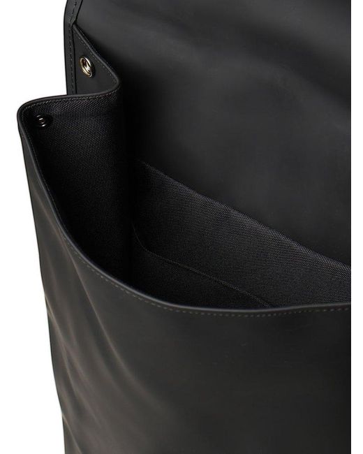 Rains Logo Embossed Buckle Fastened Backpack in Black for Men | Lyst
