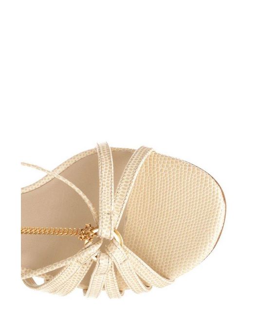 Golden Goose Ankle Strap Chain-Detailed Sandals in Natural | Lyst