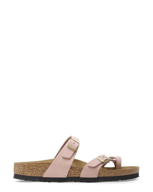 Birkenstock Mayari Double Buckled Slides in Pink | Lyst
