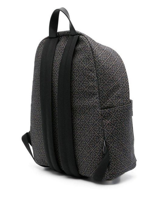 Moncler Two Way Zipped Monogram Printed Backpack in Black for Men | Lyst