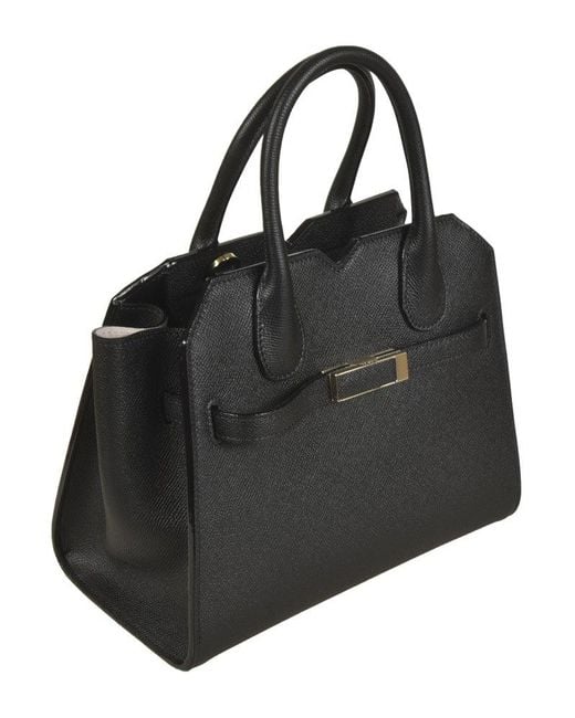 Valextra Milano Mini Top Handle Bag in Black | Lyst