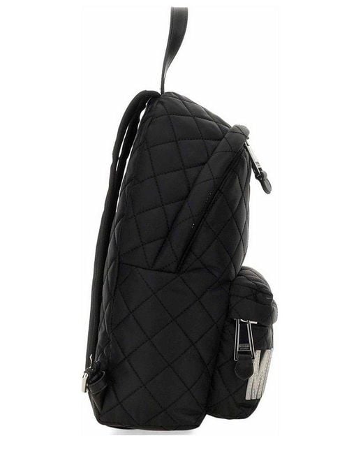 Moschino Quilted Nylon Backpack in Black | Lyst