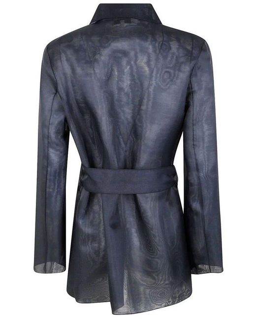 Antonelli Sheer Belted Jacket in Blue | Lyst