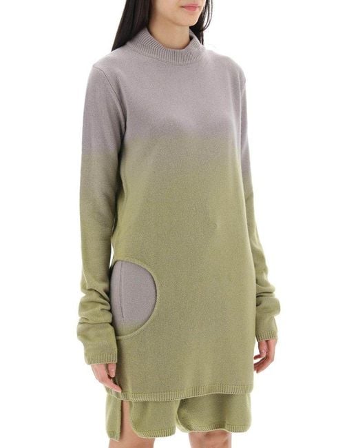 Moncler Subhuman Cut-Out Jumper in Green | Lyst