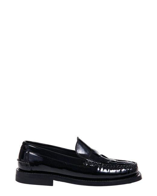 Hereu Square-Toe Loafers in Black | Lyst