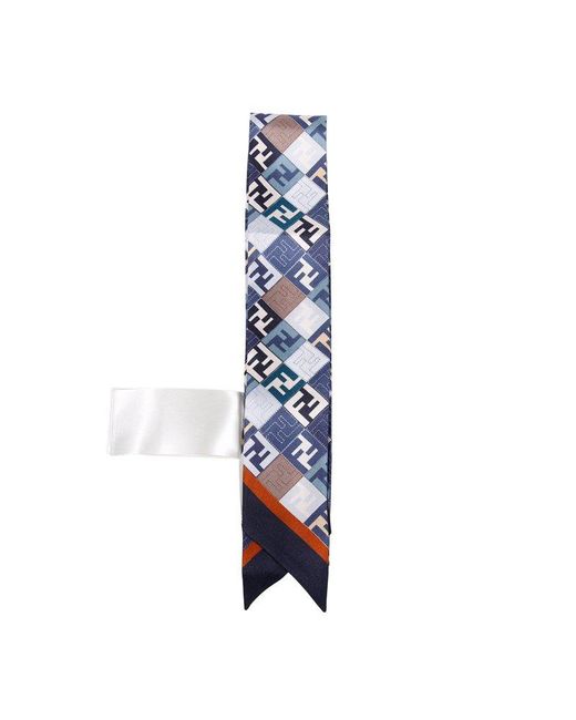 Fendi Ff Printed Wrappy Scarf in Blue | Lyst UK