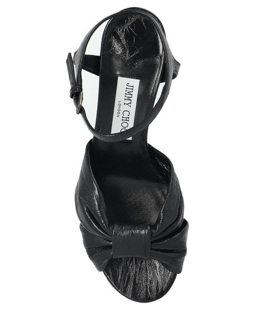 Jimmy Choo Heloise 80 Round Toe Heeled Sandals in Black | Lyst