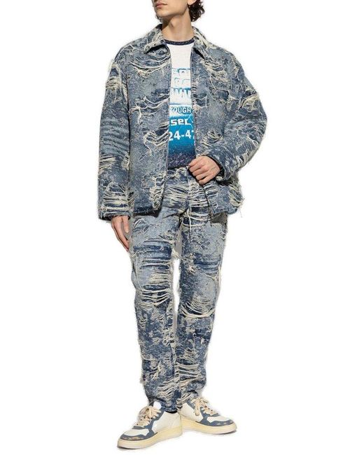 DIESEL D-Ivar-Fsg1 Floating-Thread Denim Jacket in Blue for Men | Lyst UK