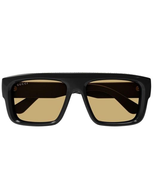 Gucci Square Frame Sunglasses In Black For Men Lyst
