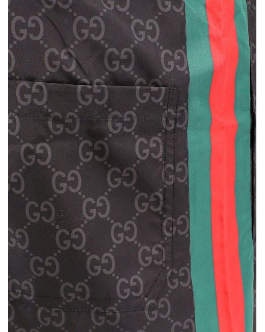 Gucci Gg Nylon Jacquard Swim Trunks in Gray for Men | Lyst