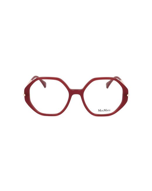 Max Mara Hexagon Frame Glasses in Black | Lyst