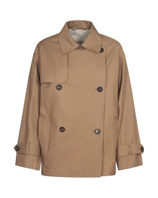 Max Mara Zeno Double-Breasted Coat in Brown | Lyst