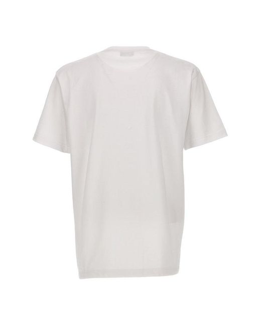 Dior Cd Embroidered Crewneck T-Shirt in White for Men | Lyst