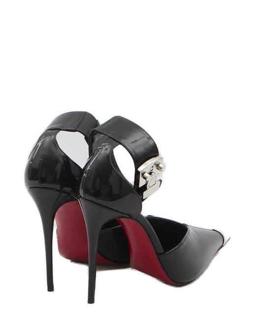 Christian Louboutin Lock Me Up Pointed Toe Pumps in Black | Lyst