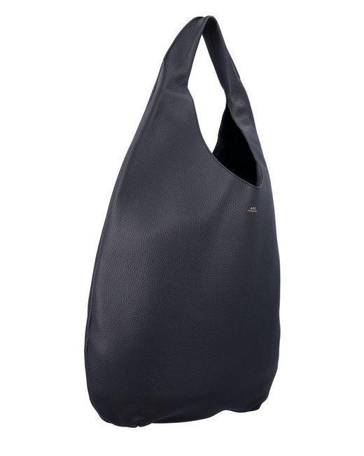 A.P.C. Le Neige Logo Stamp Tote Bag in Black | Lyst