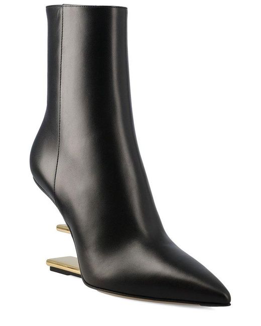 Fendi First F-Shaped Heel Ankle Boots in Black | Lyst