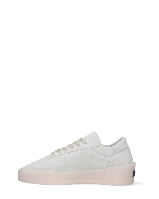 Fear Of God Logo Patch Lace-Up Sneakers in White for Men | Lyst