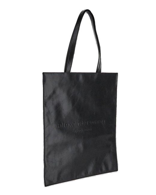Alexander Wang Logo Embossed Large Pinch Tote Bag in Black | Lyst