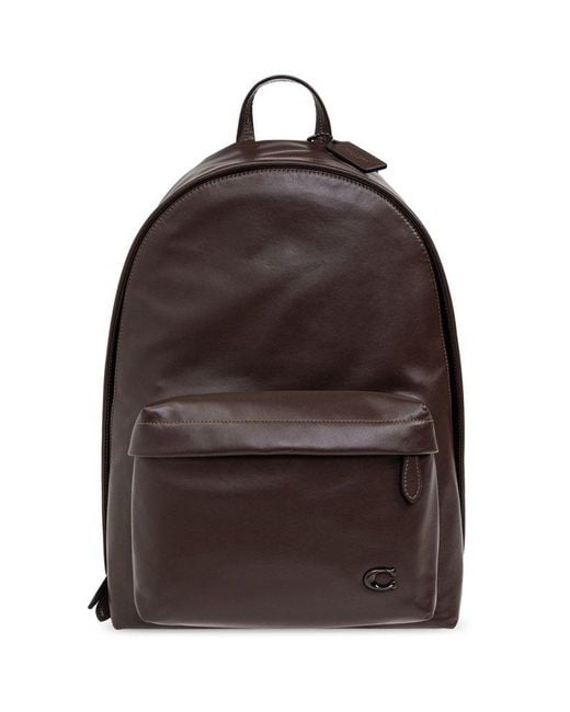COACH Leather Backpack in Brown for Men | Lyst