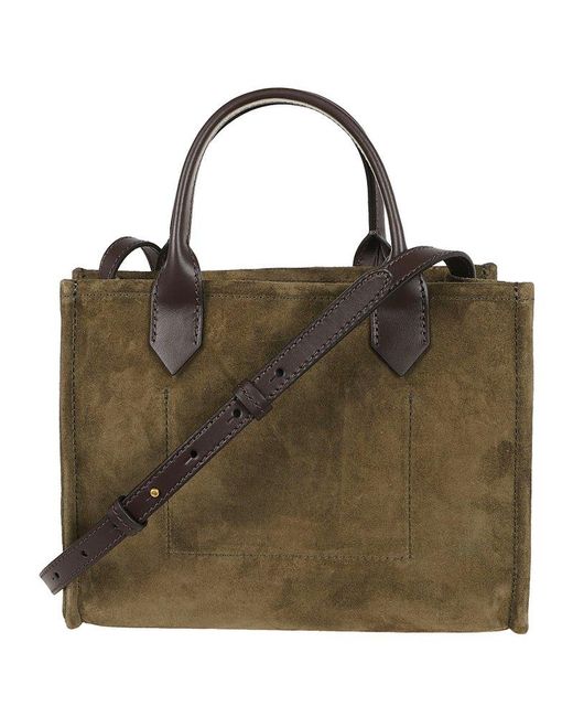 Balmain Structured Suede Top-Handle Shopper in Black | Lyst