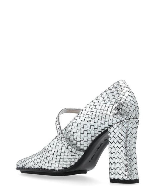 Bottega Veneta Step Square Toe Pumps in Metallic | Lyst