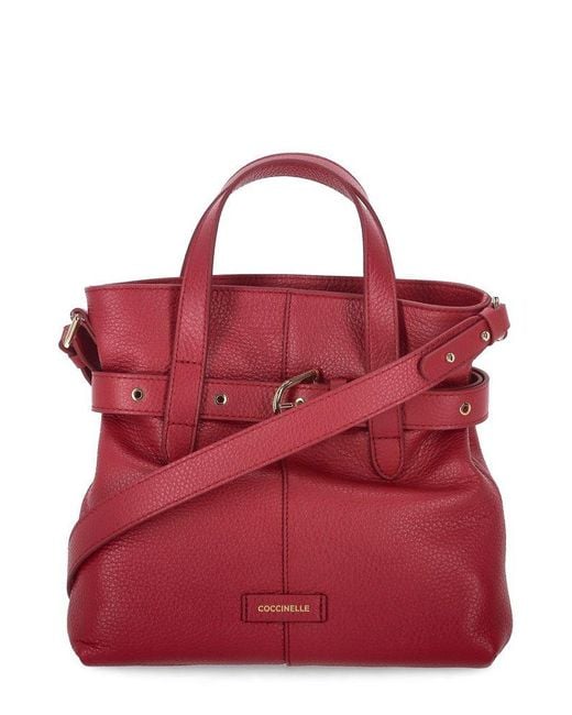 Coccinelle Abigail Logo Patch Tote Bag in Red | Lyst