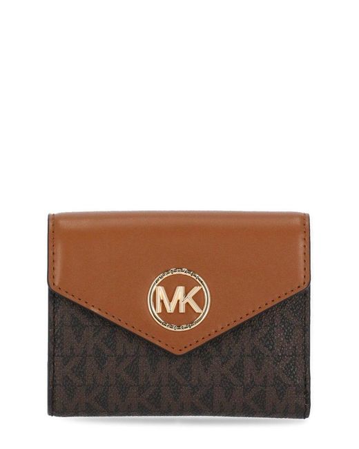 MICHAEL Michael Kors Leather Carmen Medium Tri-fold Wallet in Brown ... MICHAEL Michael Kors Leather Carmen Medium Tri-fold Wallet in Brown ...