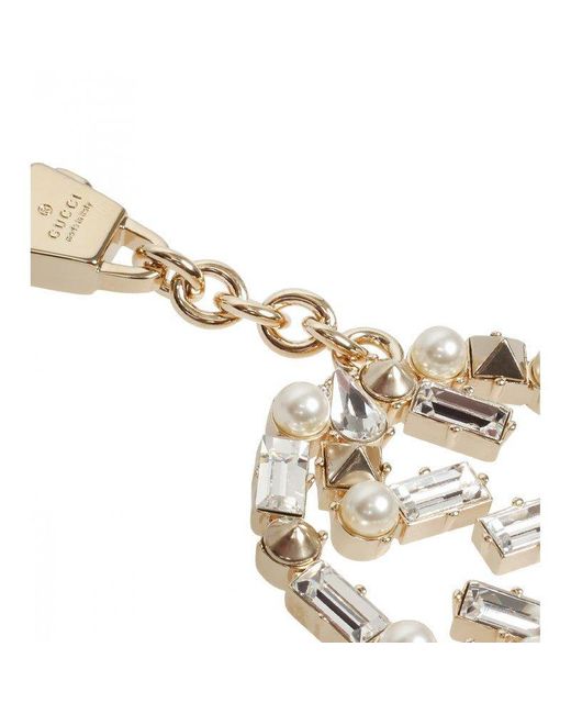 Gucci Interlocking G Pendant Keyring in Metallic | Lyst