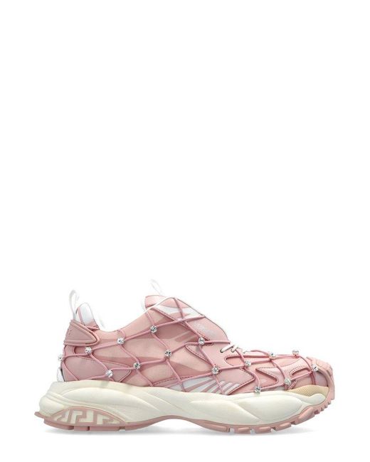 Versace Mercury M_Vs_02 Embellished Sneakers in Pink | Lyst