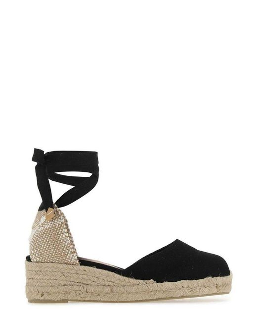 Castañer Carina Ankle Strapped Wedge Espadrilles in Black | Lyst Castañer Carina Ankle Strapped Wedge Espadrilles in Black | Lyst