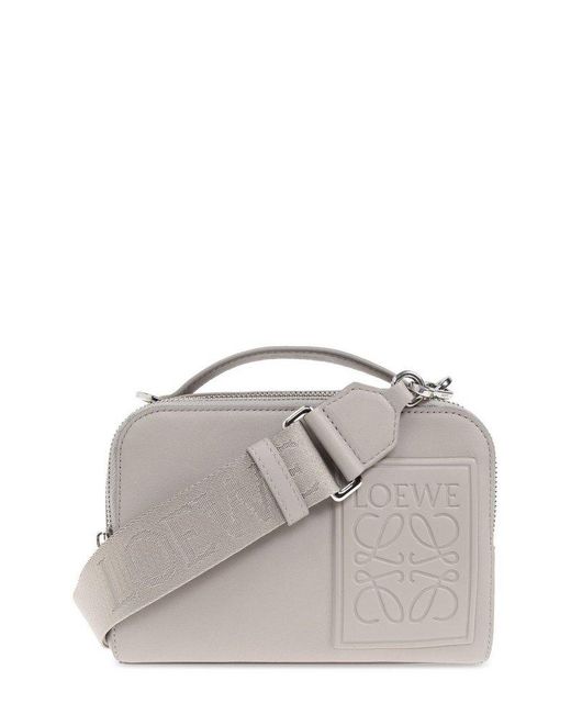 Loewe Logo Embossed Mini Camera Crossbody Bag in Gray for Men | Lyst