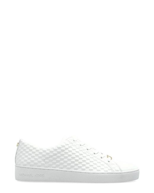 MICHAEL Michael Kors Keaton Logo Debossed Lace-Up Sneakers in White | Lyst