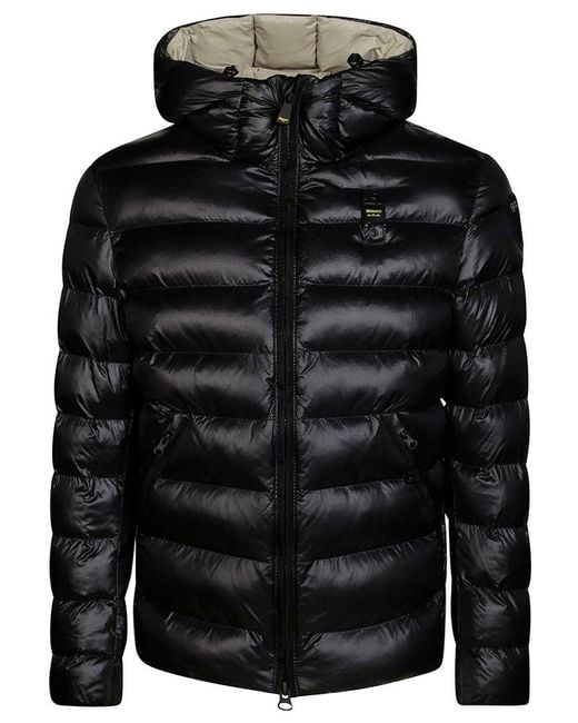 Blauer Adams Zipped Puffer Jacket in Black for Men | Lyst