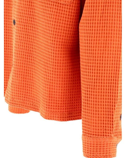 Brain Dead Waffle Button-Up Shirt in Orange for Men | Lyst