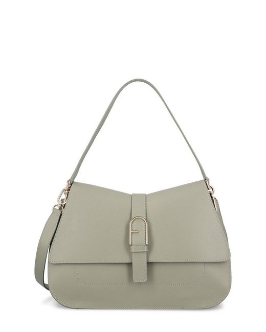 Furla Flow Logo Plaque Large Tote Bag in Metallic | Lyst