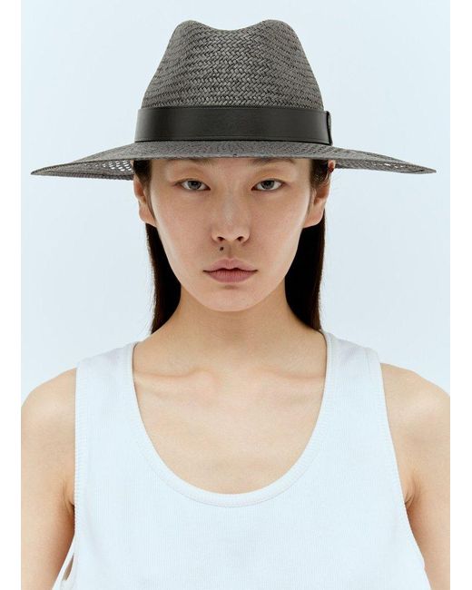 Max Mara Paper Yarn Wide-Brim Hat in Gray | Lyst