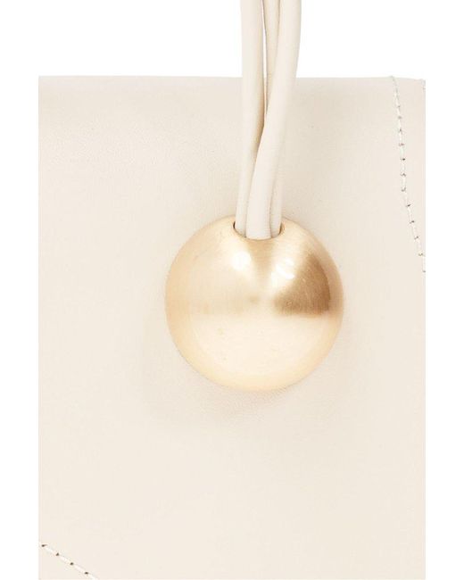 Cult Gaia Kazia Logo Lettering Crossbody Bag in Natural | Lyst