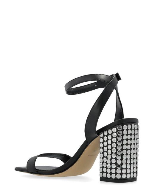 MICHAEL Michael Kors Merriam Studded Block Heel Sandals in Black | Lyst
